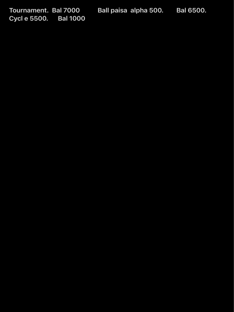 Tournament. Bal 7000 Ball Paisa Alpha 500. Bal | PDF