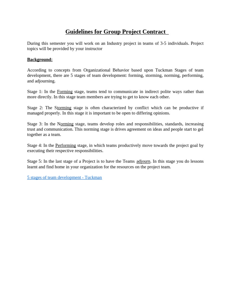 Group Projectteam Contract | PDF | Social Psychology