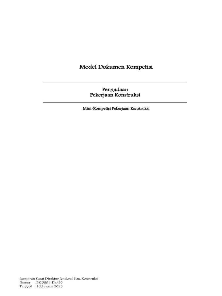 MDP Doktis Mini Kompetisi Pekerjaan Konstruksi Bikon (Final) | PDF