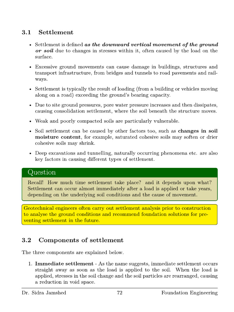 FE Topic3 (Settlement) | PDF