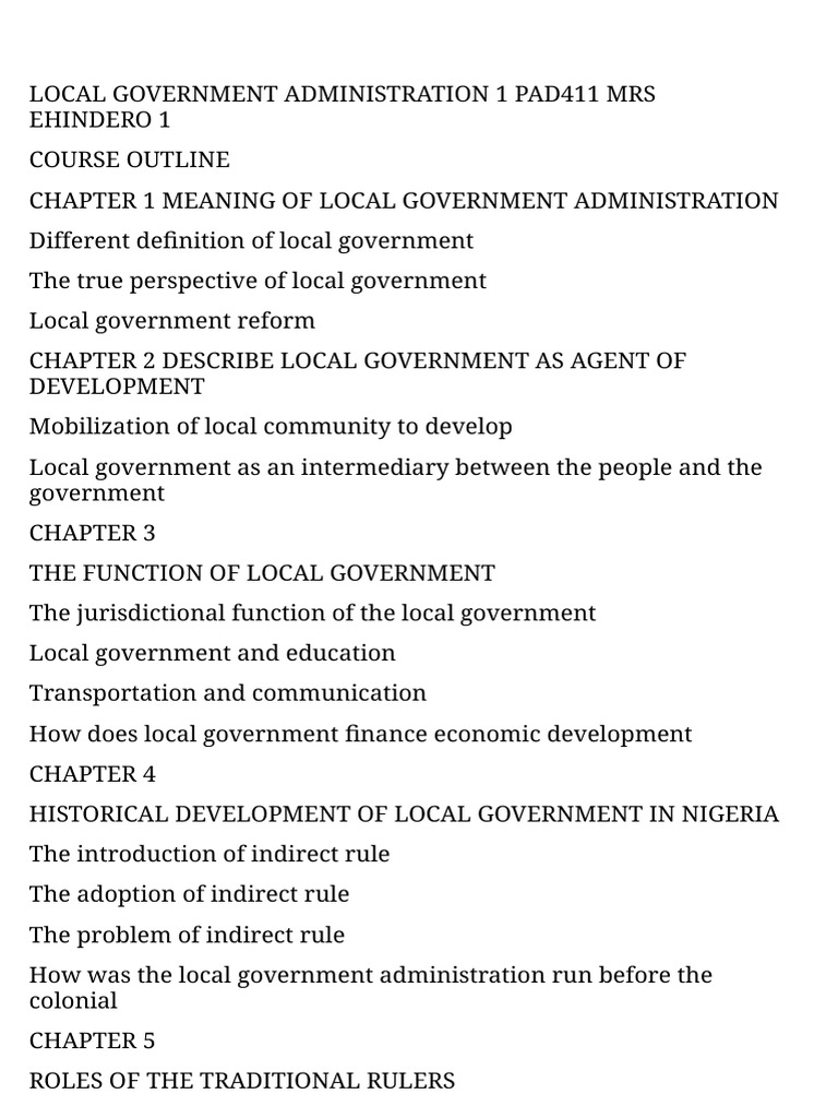 Local Government Administration in Nigeria | PDF | Empowerment