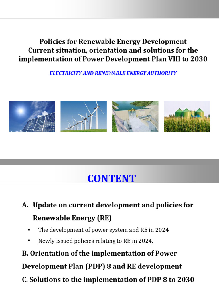 Renewable Energy Policies and PDP 8 Overview | PDF | Renewable Energy ...