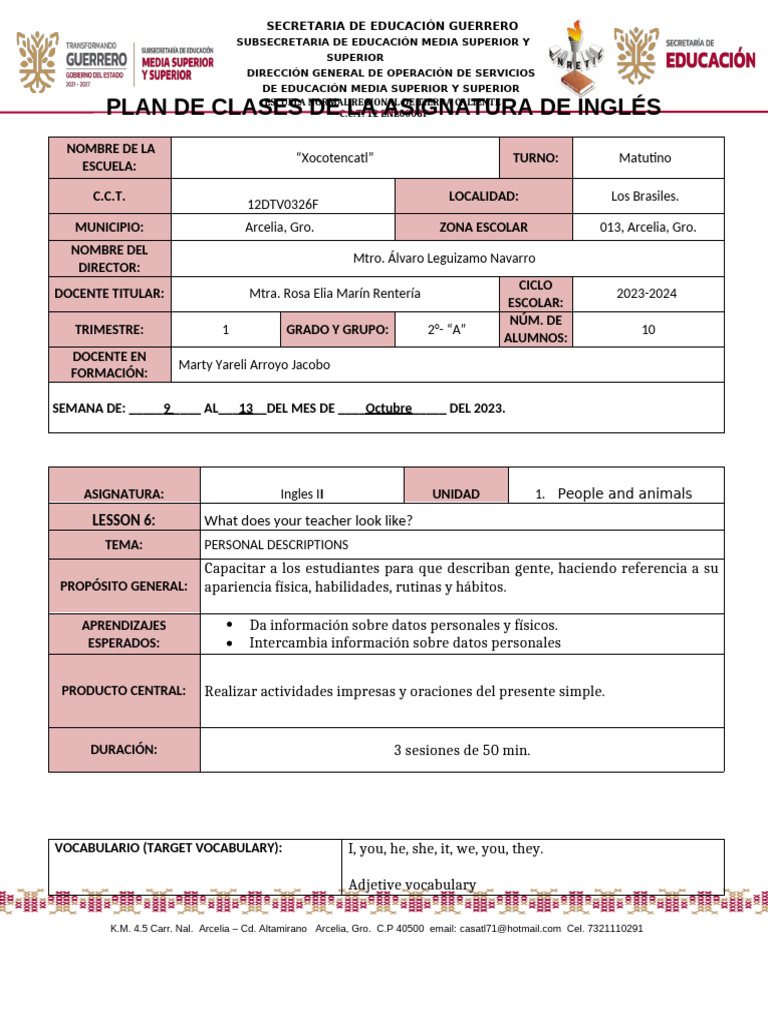Planeacion de Ingles 7 | PDF | Educación Secundaria | Comunicación humana