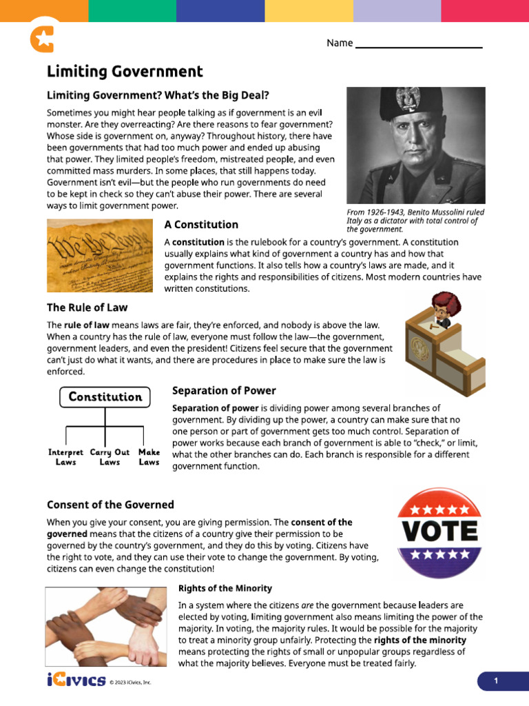 Limiting Government Reading | PDF