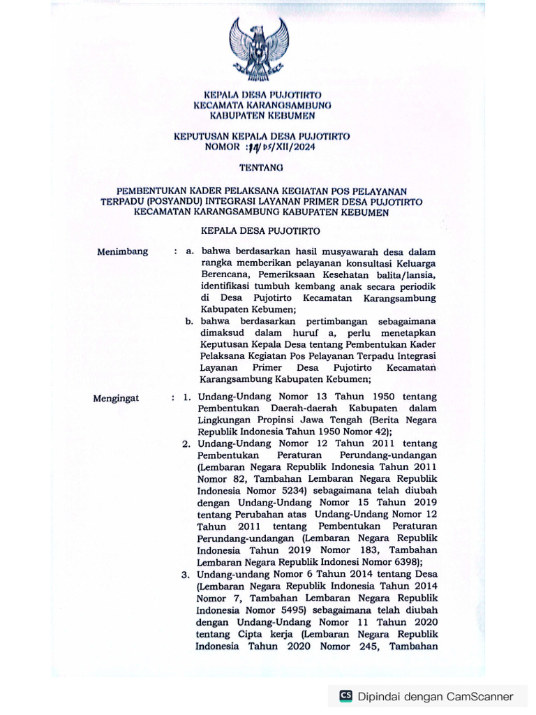 SK Kades - Posyandu Ilp | PDF