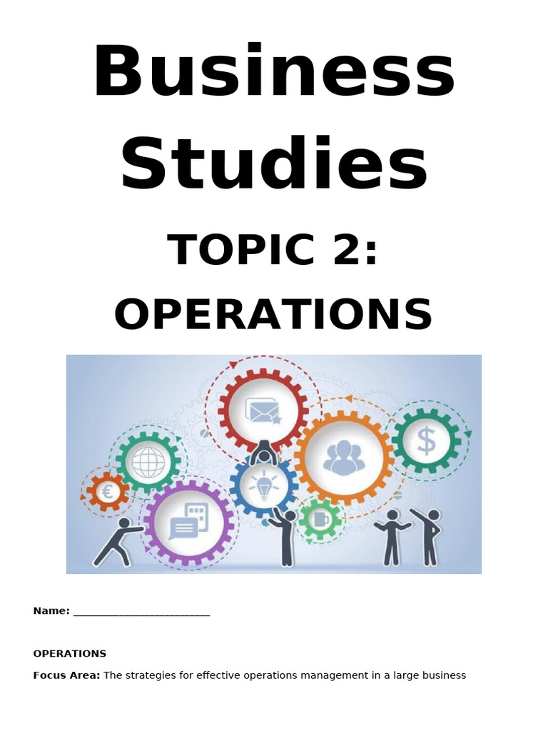 Role of Operations Management Booklet Updated | PDF | Operations ...