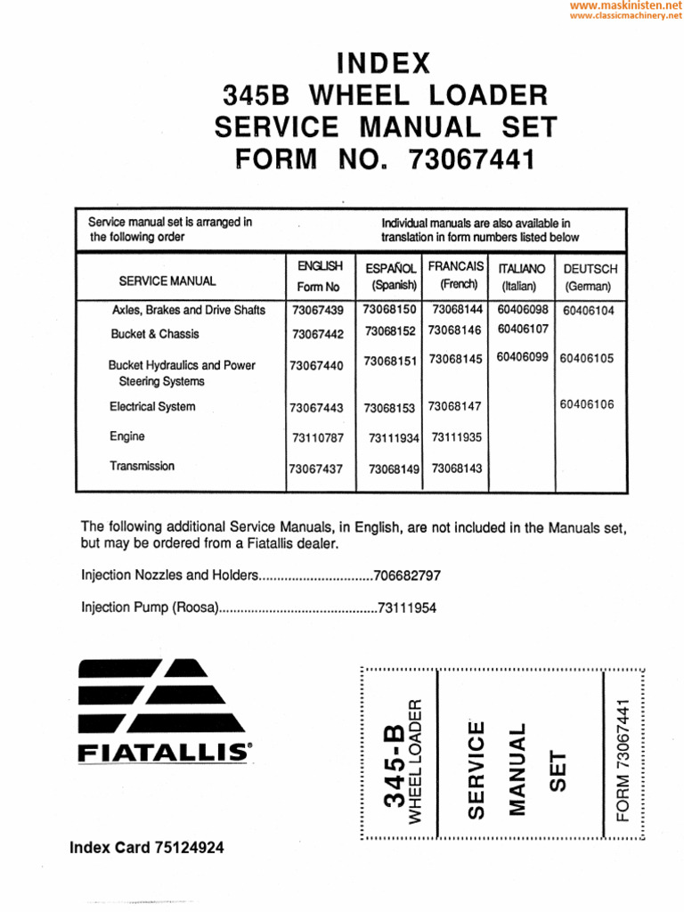 Fiat-Allis 345b Service Sec Wat | PDF