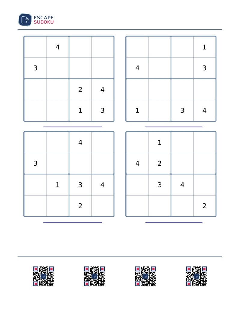 Print Puzzles (Classic 4x4 Easy) | PDF