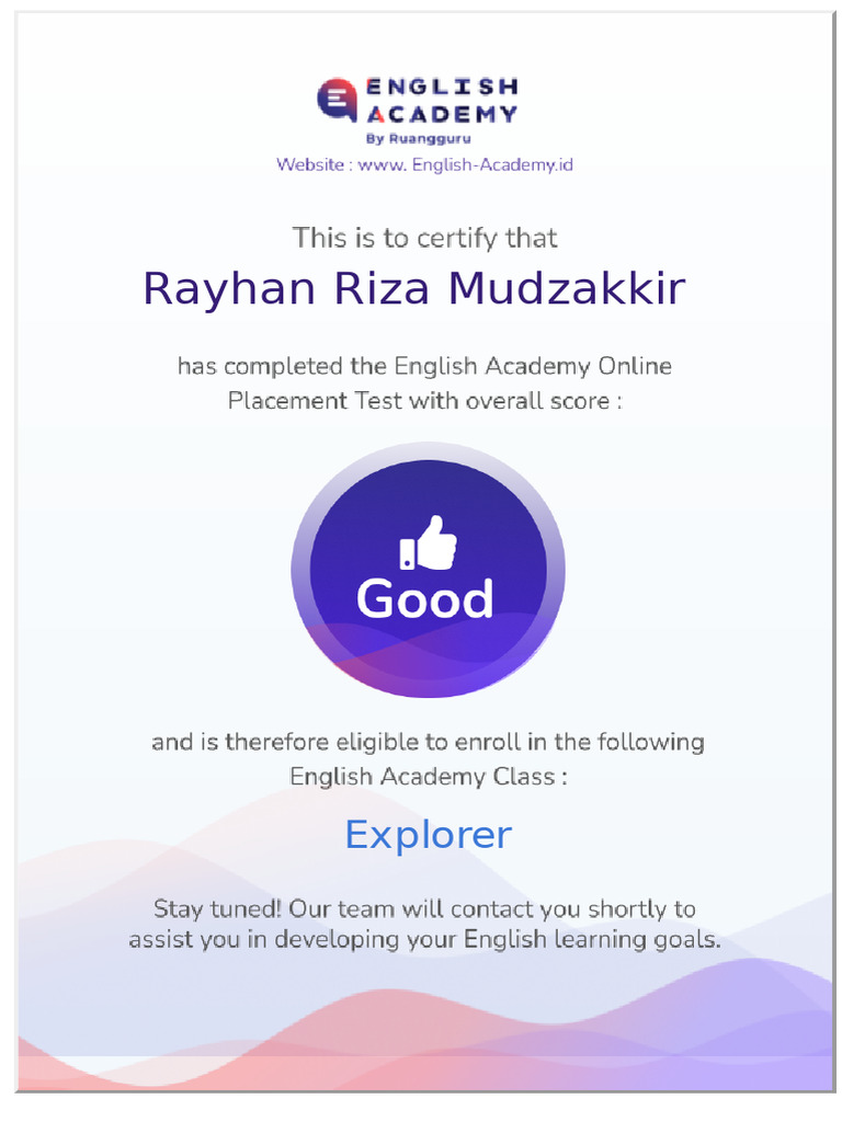 Rayhan Riza Mudzakkir_placement_2350146 | PDF