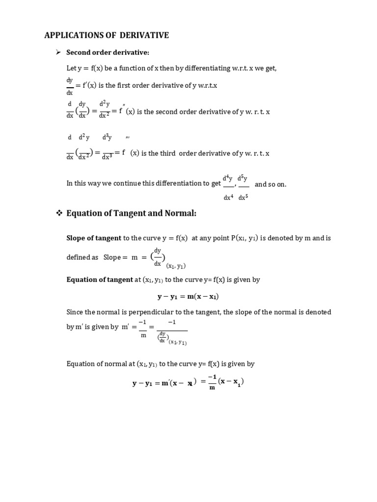 Derivatives and Applications in Calculus | PDF | Tangent | Slope