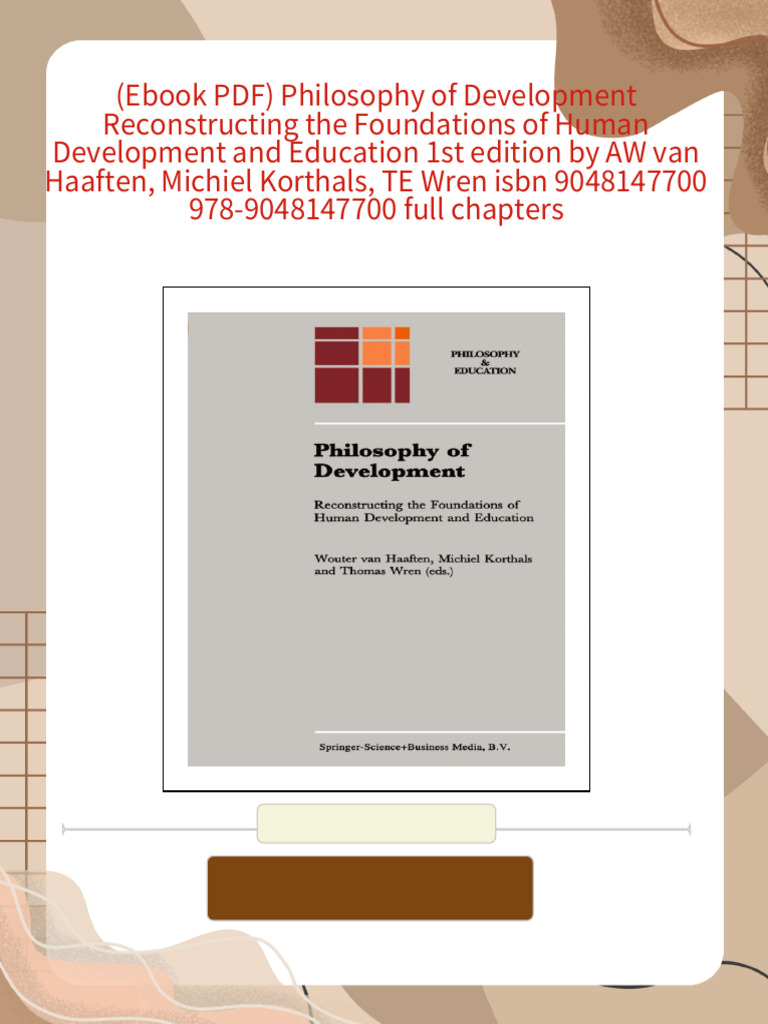 (Ebook PDF) Philosophy of Development Reconstructing the Foundations of ...