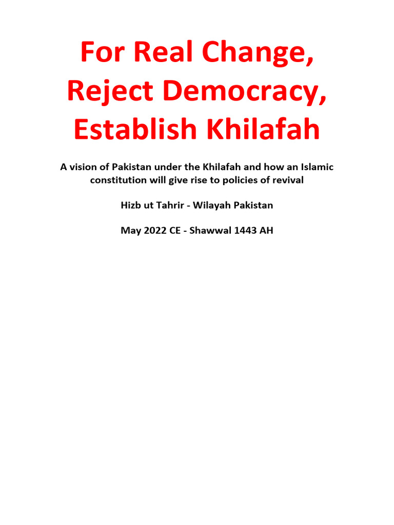 For Real Change, Reject Democracy, Establish Khilafah | PDF | Taxes ...