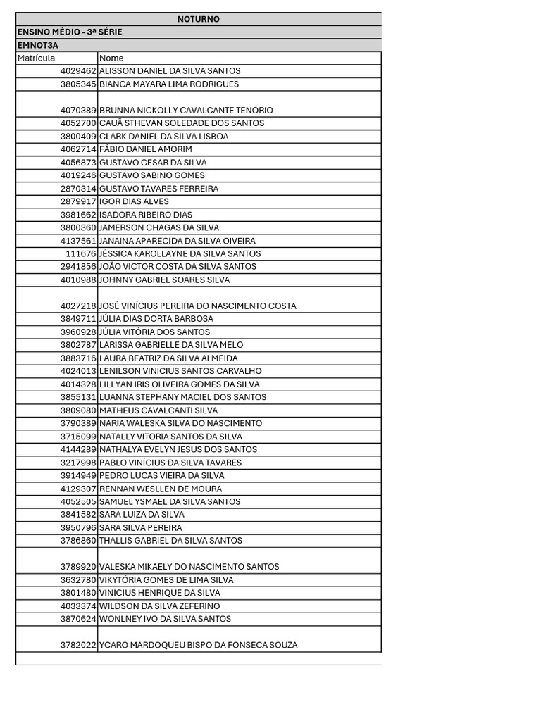 3 Noturno 2025 | PDF