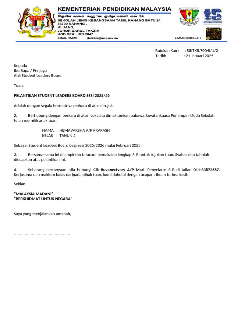 Surat Header Rasmi Sekolah | PDF