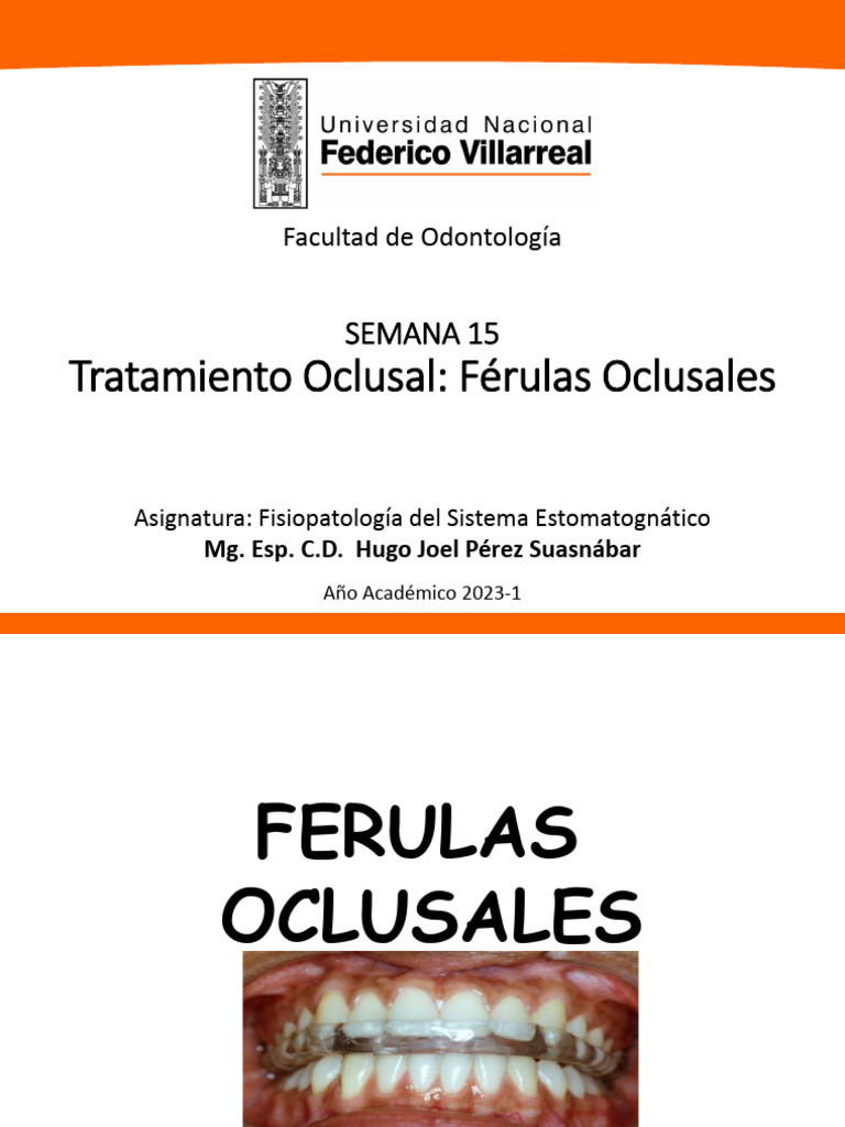 Férulas Oclusales: Tratamiento y Tipos | PDF | Enfermedades y ...