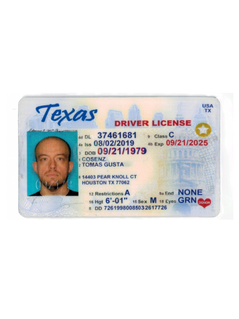 Tomas Driving License and Selfie | PDF