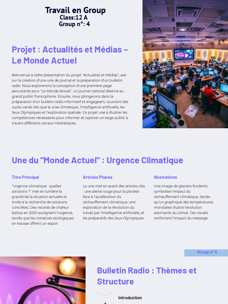 Projet "Le Monde Actuel" : Médias et IA | PDF | Intelligence ...