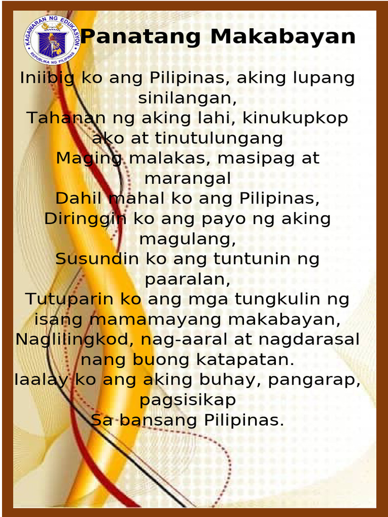 Panatang Makabayan | PDF