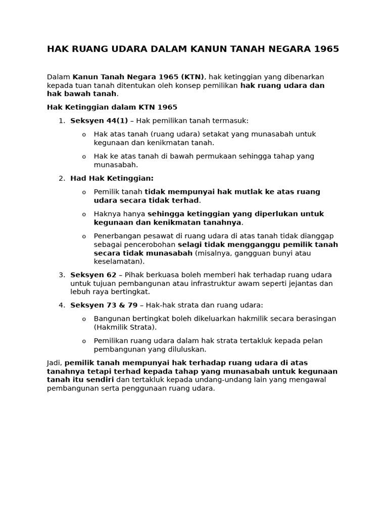 Persoalan Dalam Kanun Tanah Negara 1965 | PDF