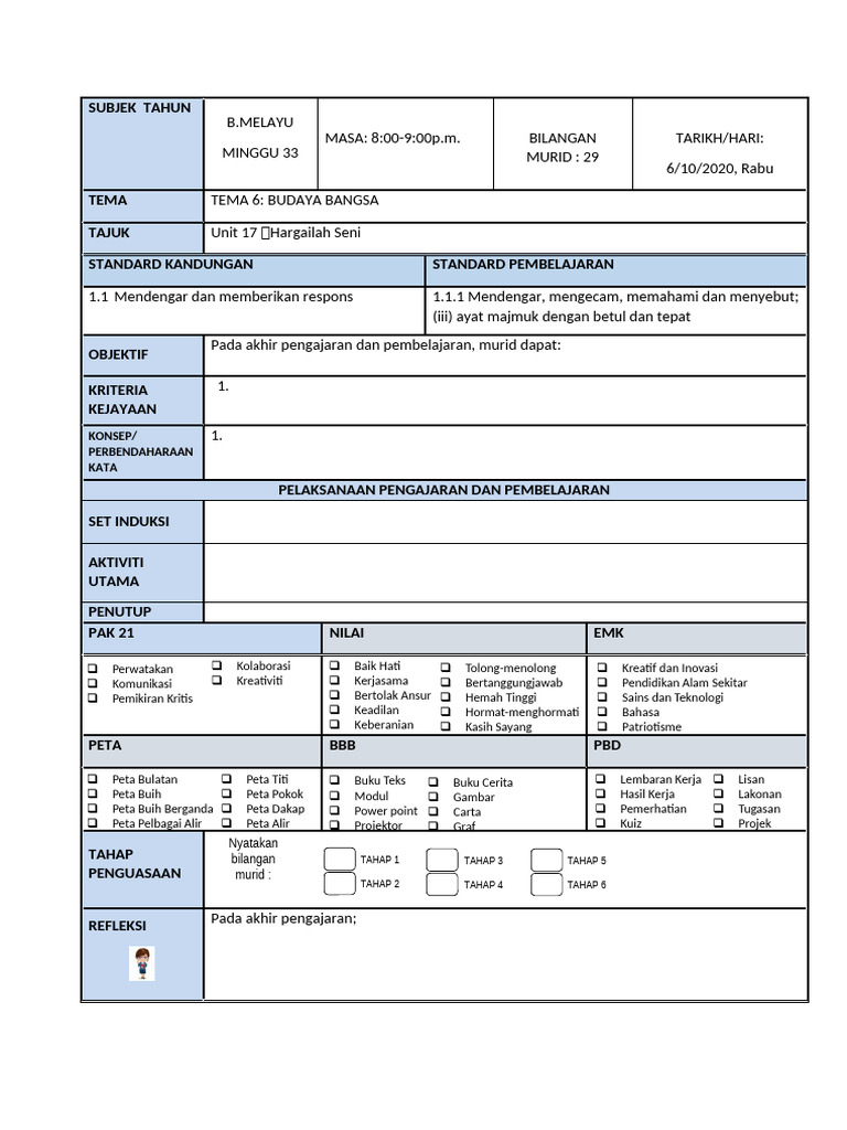 CONTOH FORMAT RPH TS25 BM | PDF