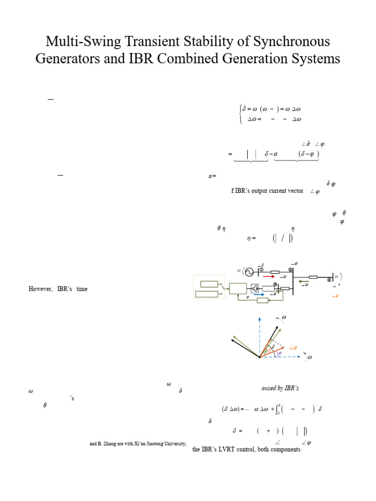 Multi-Swing Transient Stability of Synchronous Generators and IBR Combined Generation Systems ...