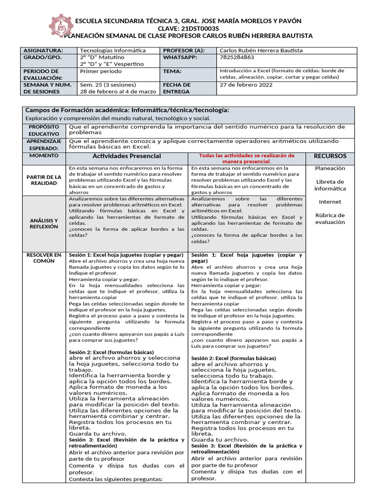 3 Informática2 Carlosherrera | PDF | Microsoft Excel