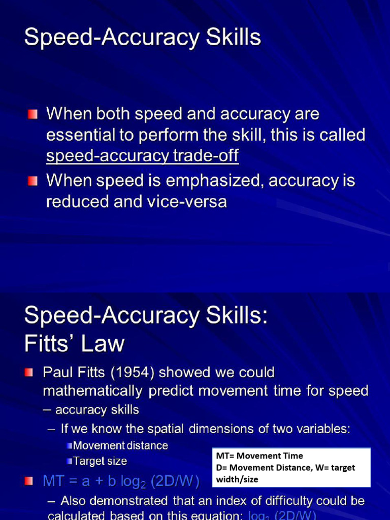 Fitt's Law and Motor Control Insights | PDF