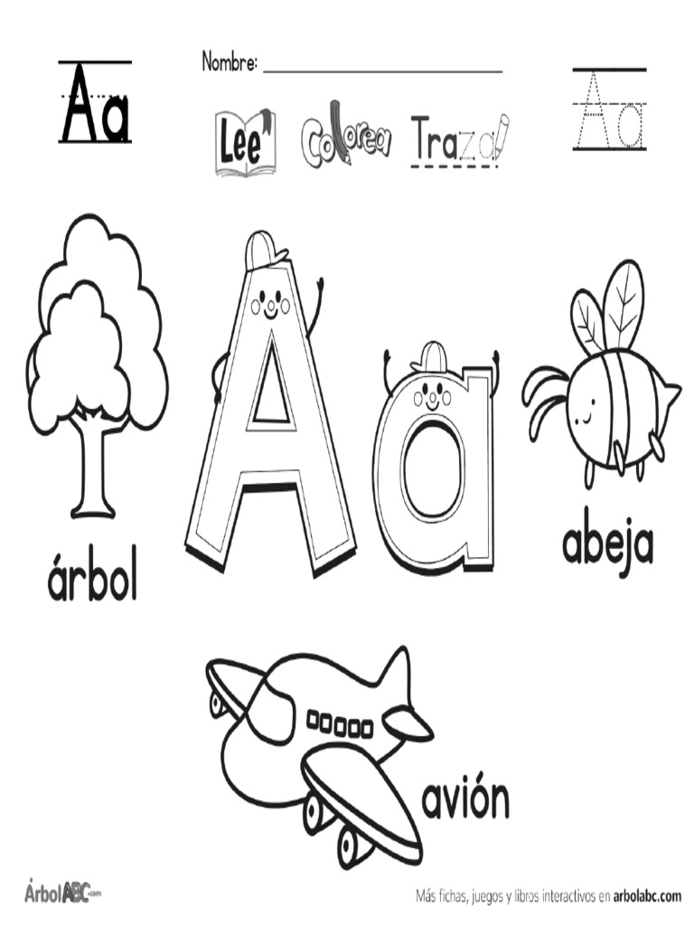 Cuaderno Lee, Traza y Colorea El Abecedario | PDF