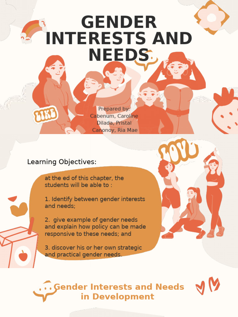 Understanding Gender Interests and Needs | PDF | Gender | Gender Studies