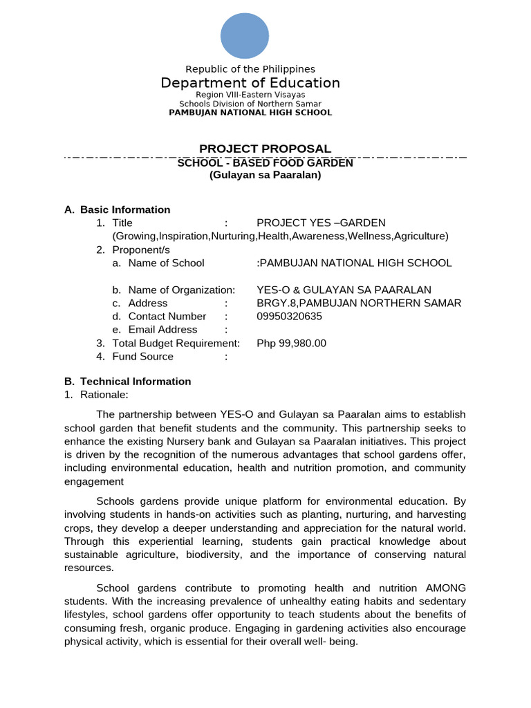 Proposal Community Based Food Garden | PDF | Agriculture