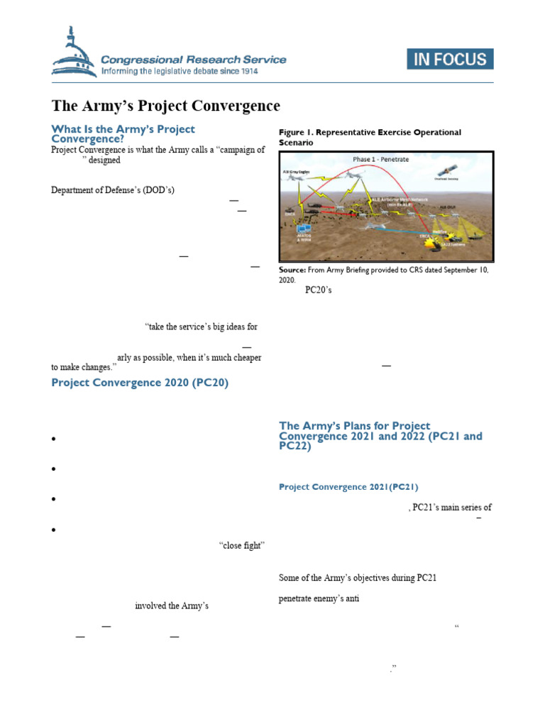 Project Convergence 2021 | PDF | Congressional Research Service | Military