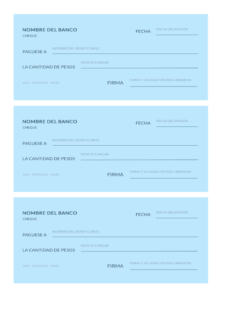 Pagare y Cheque - para Imprimir | PDF