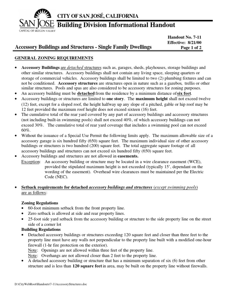 Guidelines for Accessory Buildings and Structures in Single-Family ...
