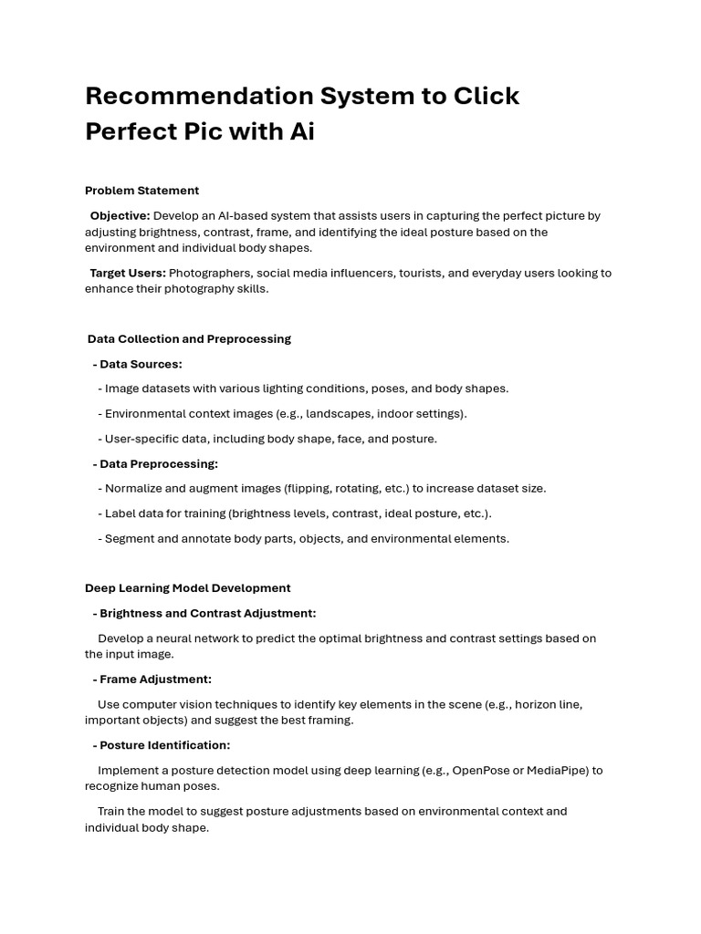 AI System for Perfect Photo Capture | PDF | Augmented Reality ...