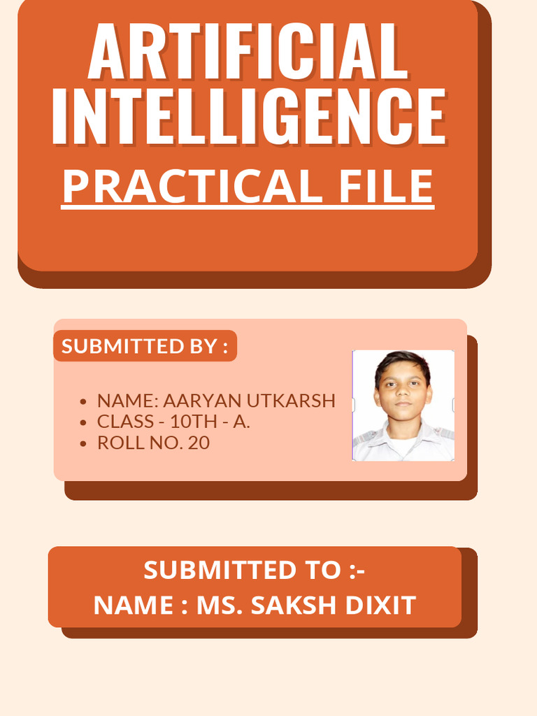 Class 10 AI Practical File PDF | PDF