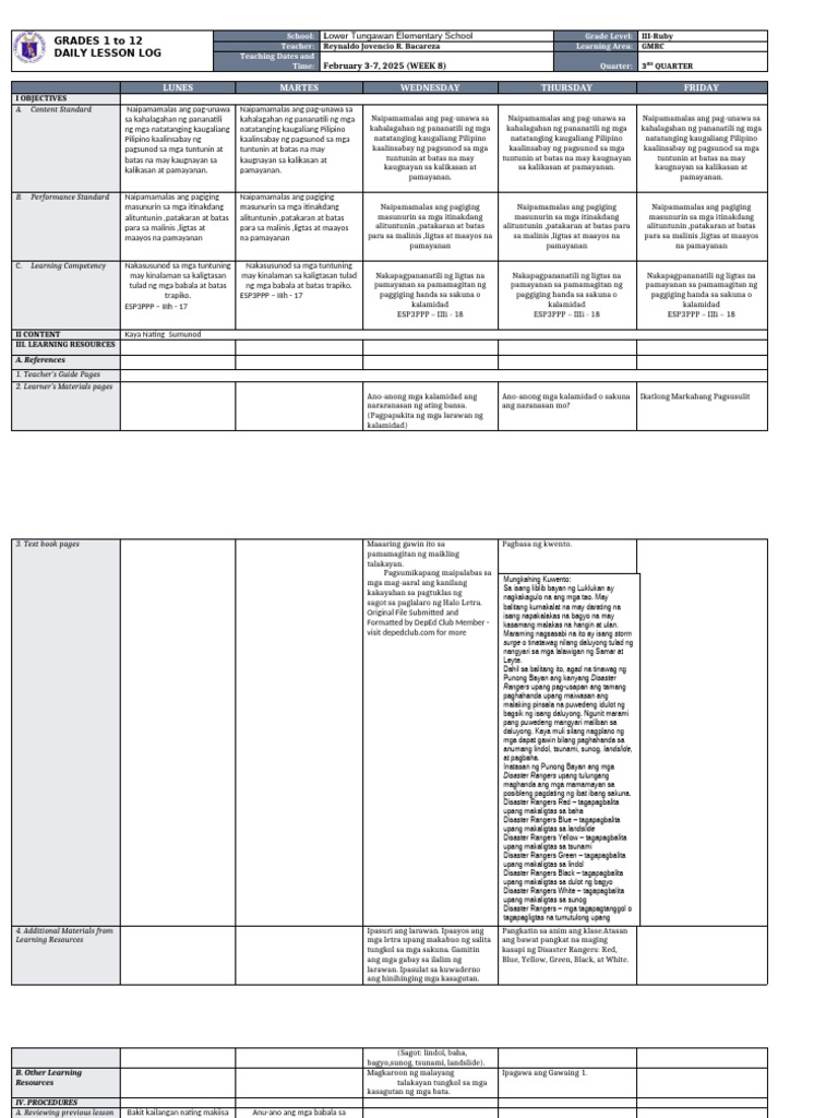 DLL_ESP 3_Q3_W8 | PDF
