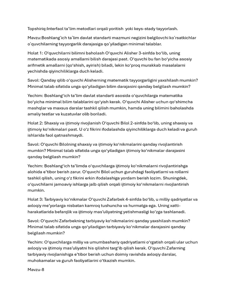 Interfaol Metodlardan Foydalanib Yoritish X.shahnoza | PDF