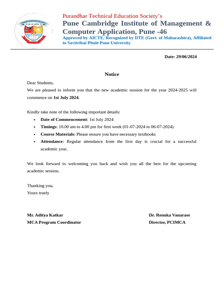 Commencsement Notice MCA - 29-06-2024 | PDF