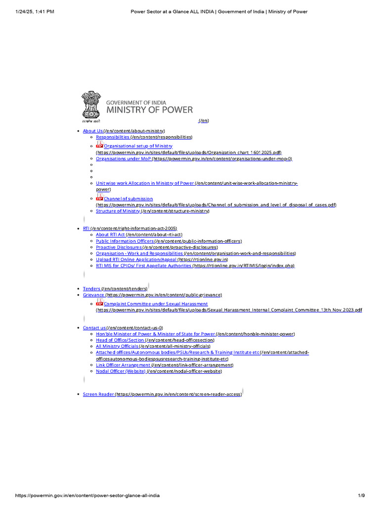 Power Sector at A Glance ALL INDIA - Government of India - Ministry of ...