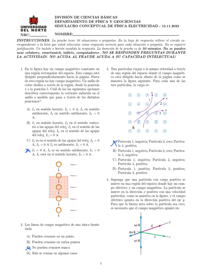 Simulacro II Solucion | PDF | Campo magnético | Imán