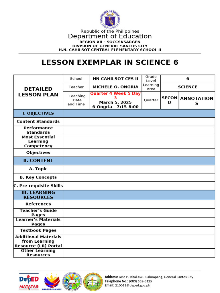 Science 6 Lesson Plan: Vertebrates | PDF | Mammals | Vertebrates