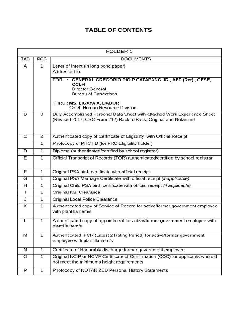 Bucor Table of Contents | PDF | Birth Certificate | Government And ...