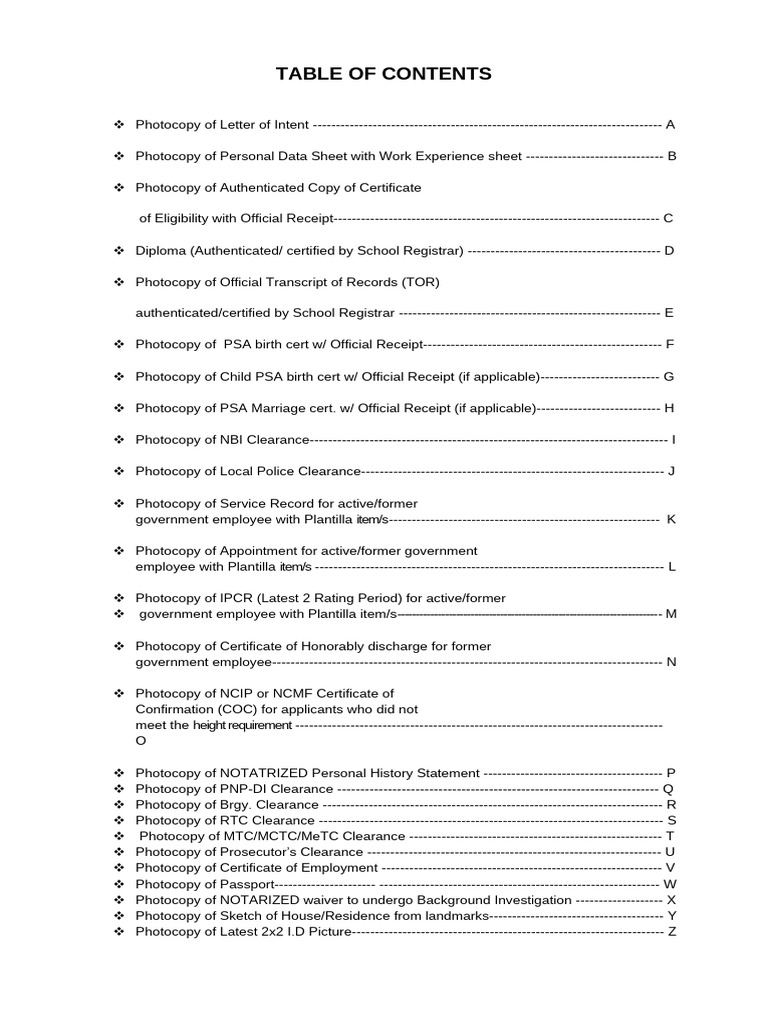 BUCOR TABLE OF CONTENTS | PDF | Birth Certificate | Government Information