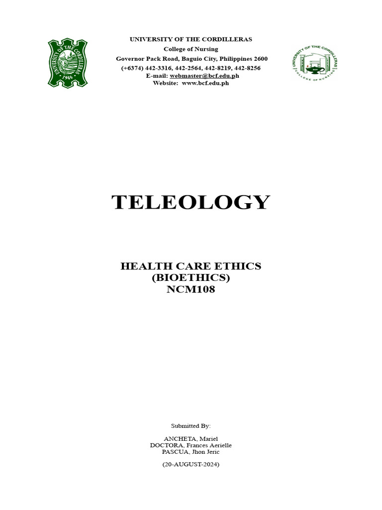TELEOLOGY-WRITTEN-OUTPUT | PDF | Aristotle | Liberal Arts Education