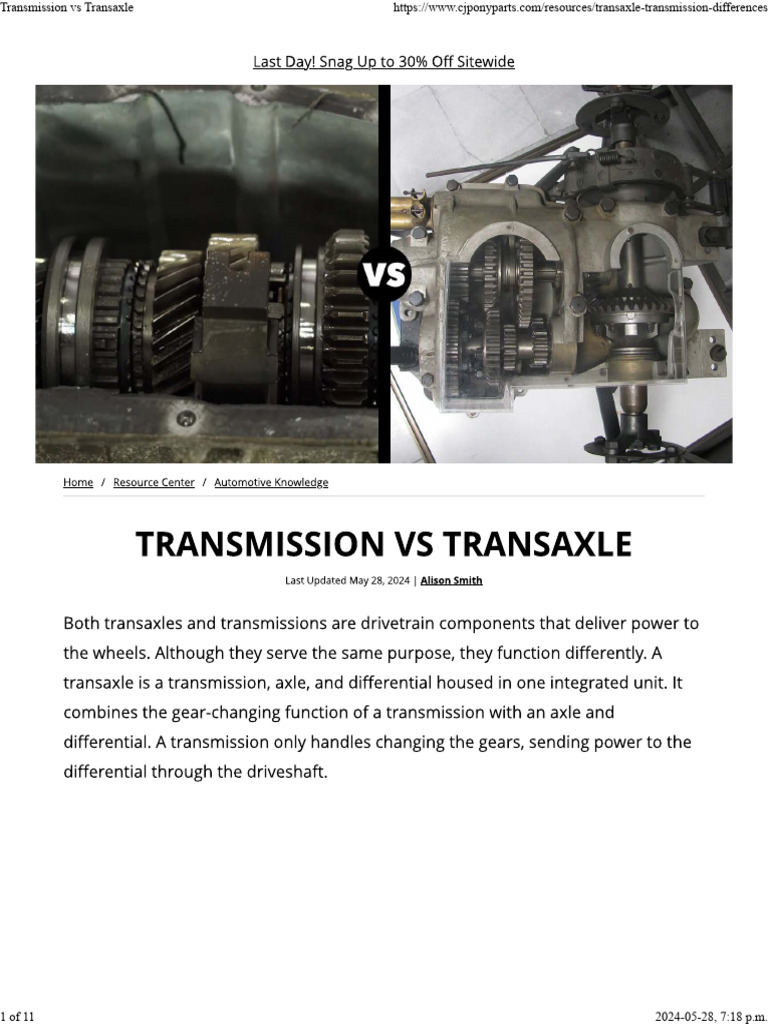 Transmission Vs Transaxle | PDF