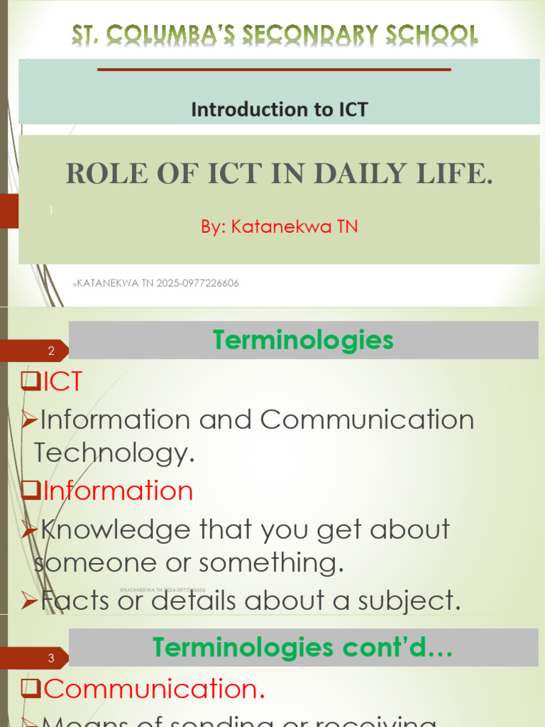 Role of ICT in Daily Life | PDF | Information And Communications ...