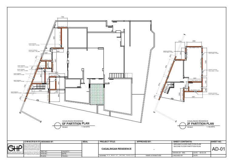 Cagaligan Residence Partition Plans | PDF