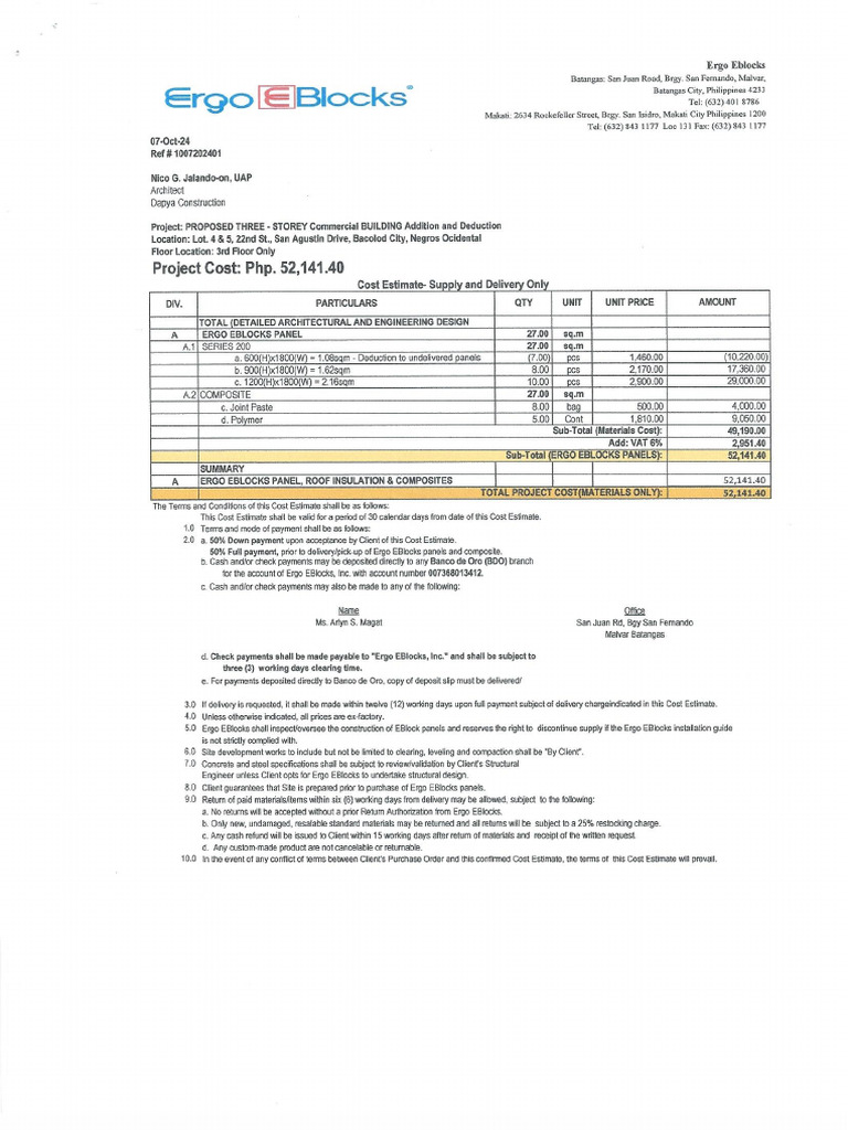 Qoutatation - EBlocks - Proposed Three-Storey Commercial Buildings - 3rd Floor Changes ...