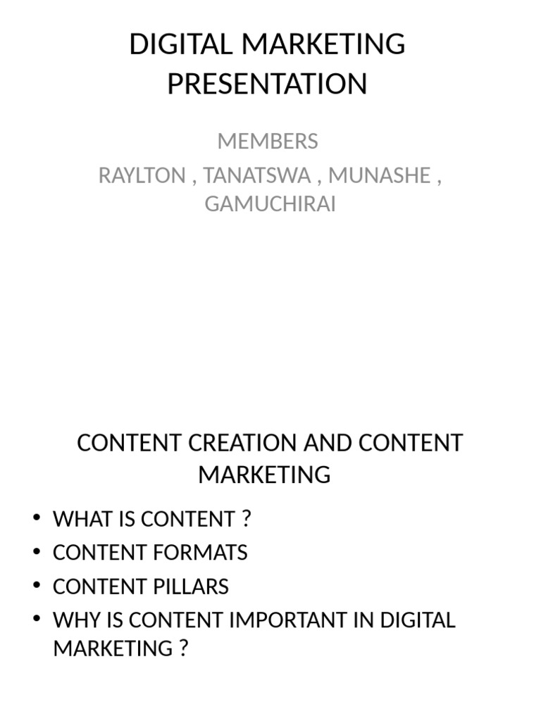 Digital Marketing Presentation | PDF