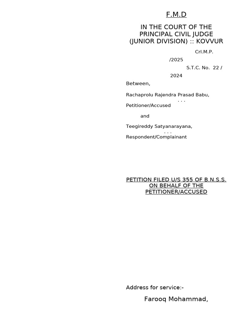 Absent Petition STC 22 - 24 Daket A4 New BNSS | PDF